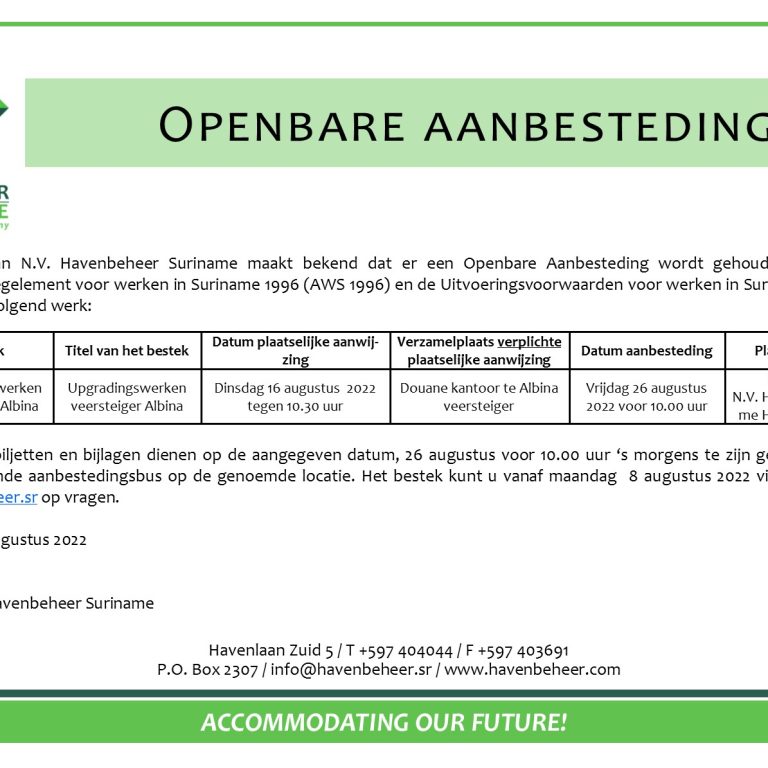 Actueel – NV Havenbeheer Suriname